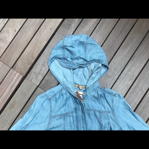 Dittos | Jackets & Coats | Dittos Long Denim Zip Up Hooded Drawstring ...